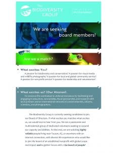 Board of Directors Advertisement | The Biodiversity Group